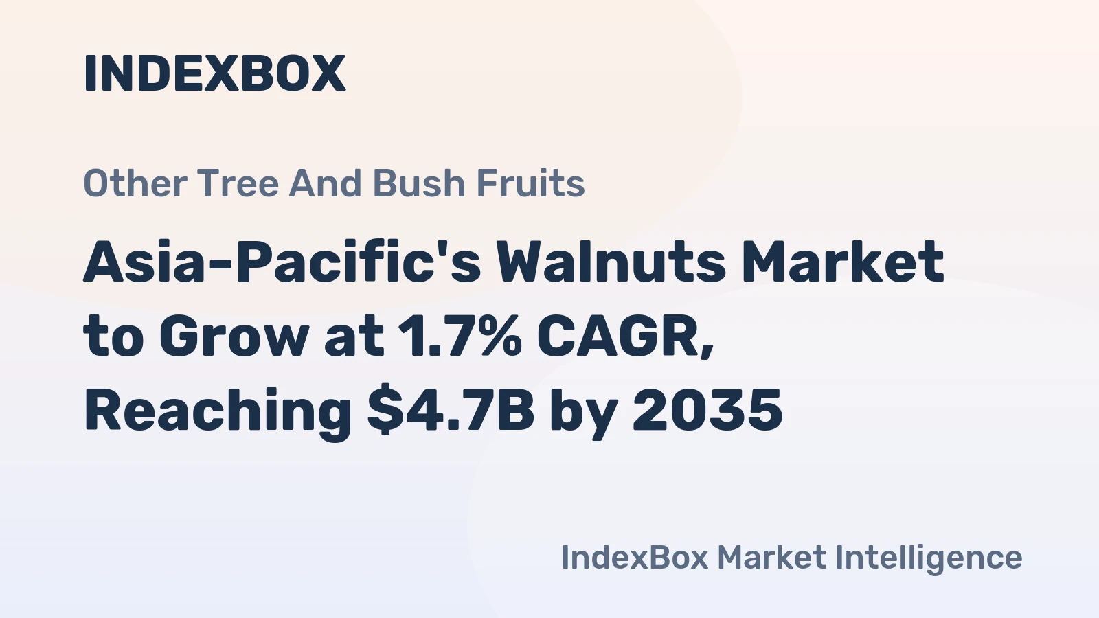 Asia-Pacific's Walnuts Market to Grow at 1.7% CAGR, Reaching $4.7B by 2035