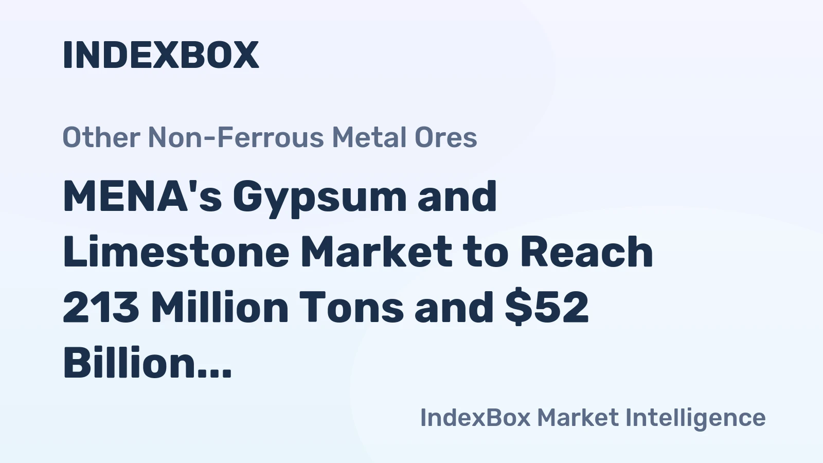 MENA's Gypsum and Limestone Market to Reach 213 Million Tons and $52 Billion in Value by 2035