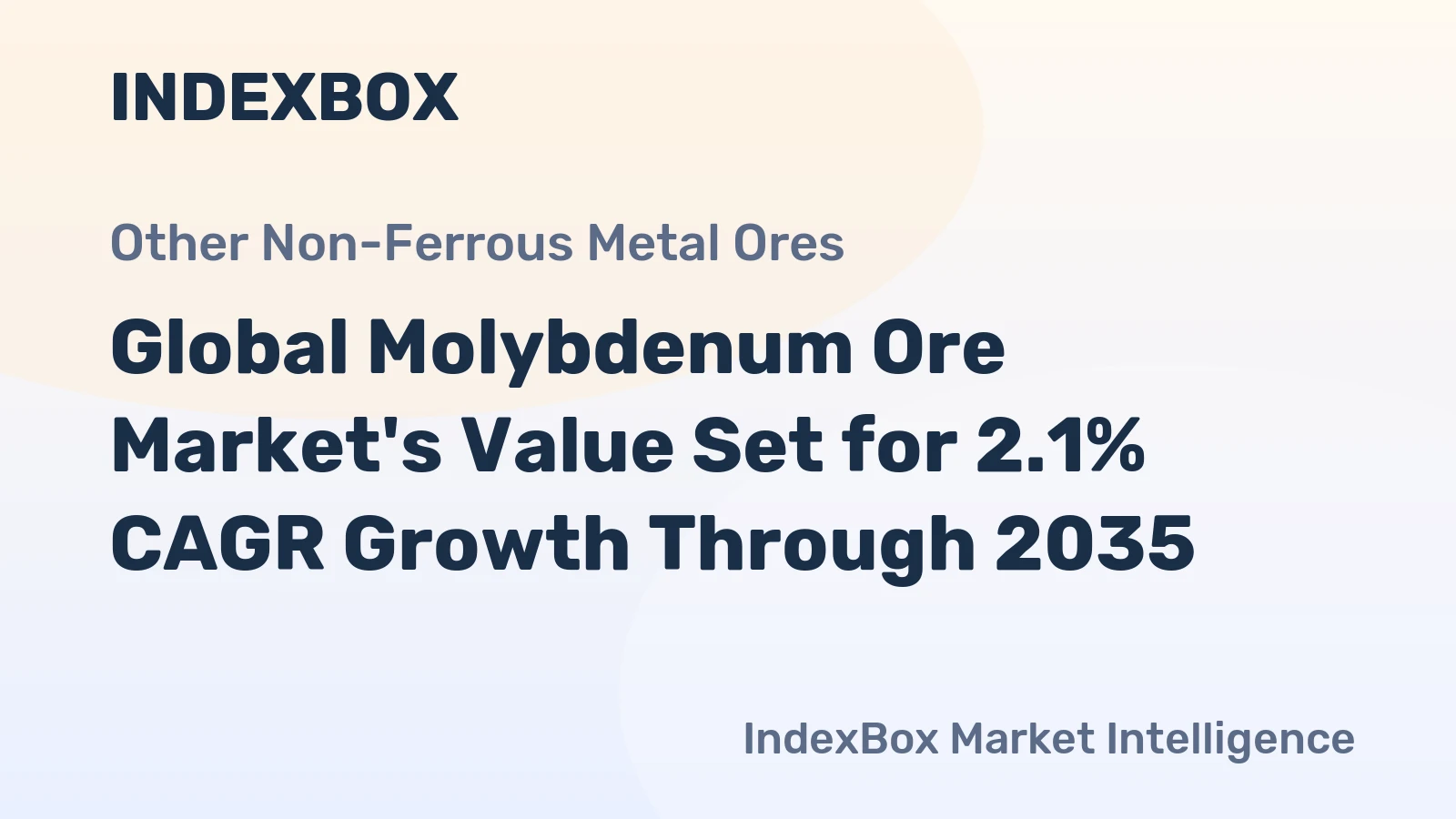 Global Molybdenum Ore Market's Value Set for 2.1% CAGR Growth Through 2035