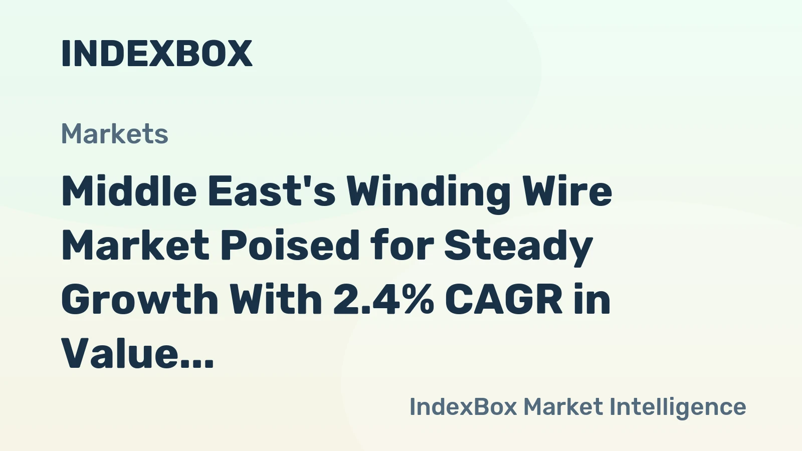 Middle East's Winding Wire Market Poised for Steady Growth With 2.4% CAGR in Value Through 2035