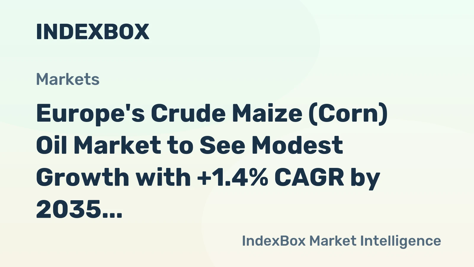 Europe's Crude Maize (Corn) Oil Market to See Modest Growth with +1.4% CAGR by 2035