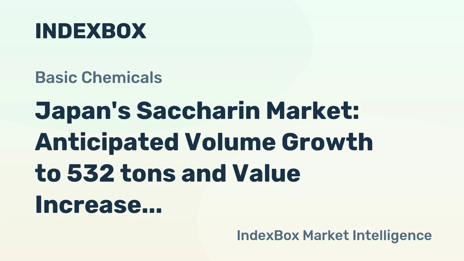 Japan's Saccharin Market: Anticipated Volume Growth to 532 tons and Value Increase to $4.2M by 2035