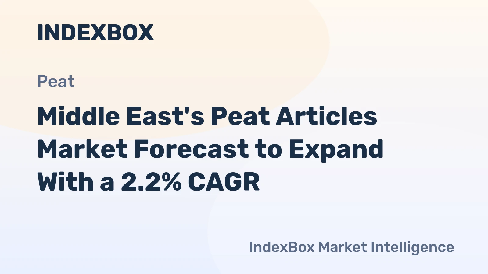 Middle East's Peat Articles Market Forecast to Expand With a 2.2% CAGR