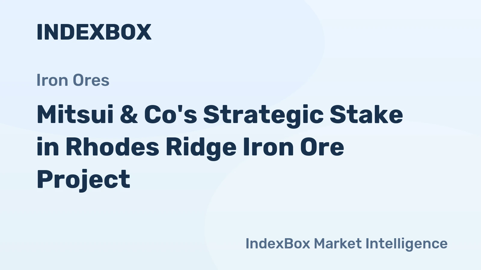 Mitsui & Co's Strategic Stake in Rhodes Ridge Iron Ore Project