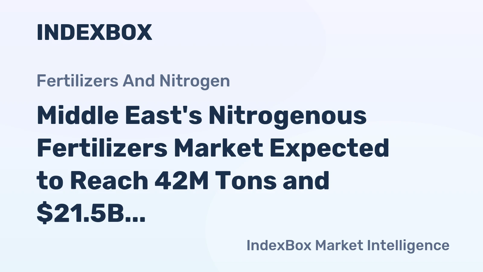 Middle East's Nitrogenous Fertilizers Market Expected to Reach 42M Tons and $21.5B by 2035