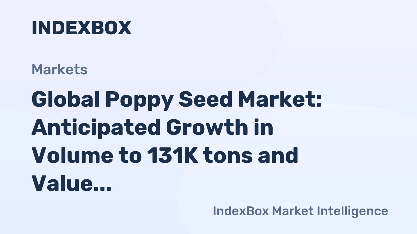 Global Poppy Seed Market: Anticipated Growth in Volume to 131K tons and Value to $383M by 2035