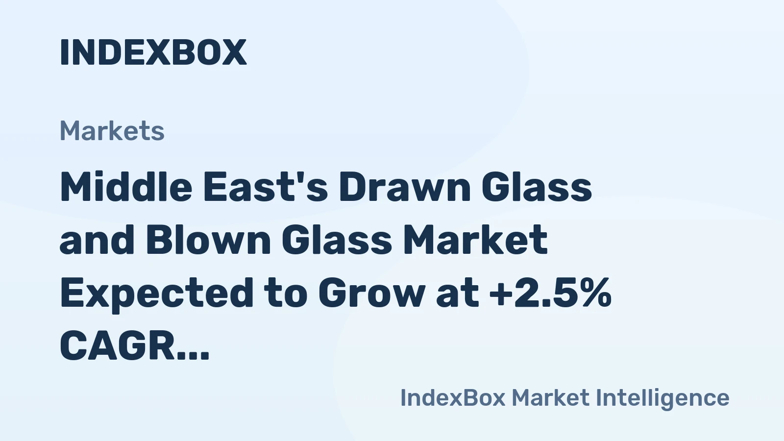 Middle East's Drawn Glass and Blown Glass Market Expected to Grow at +2.5% CAGR from 2024 to 2035