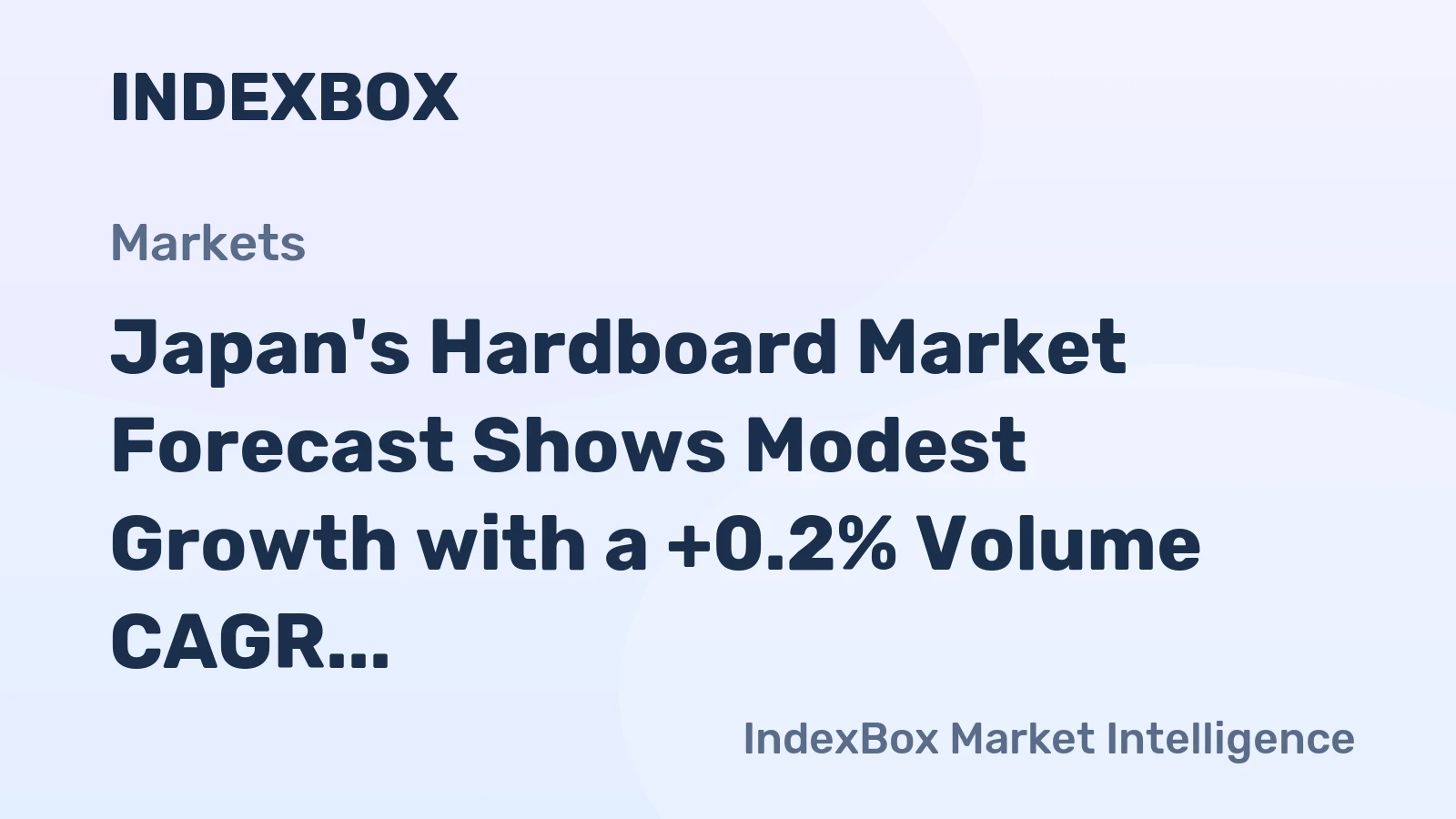 Japan's Hardboard Market Forecast Shows Modest Growth with a +0.2% Volume CAGR Through 2035