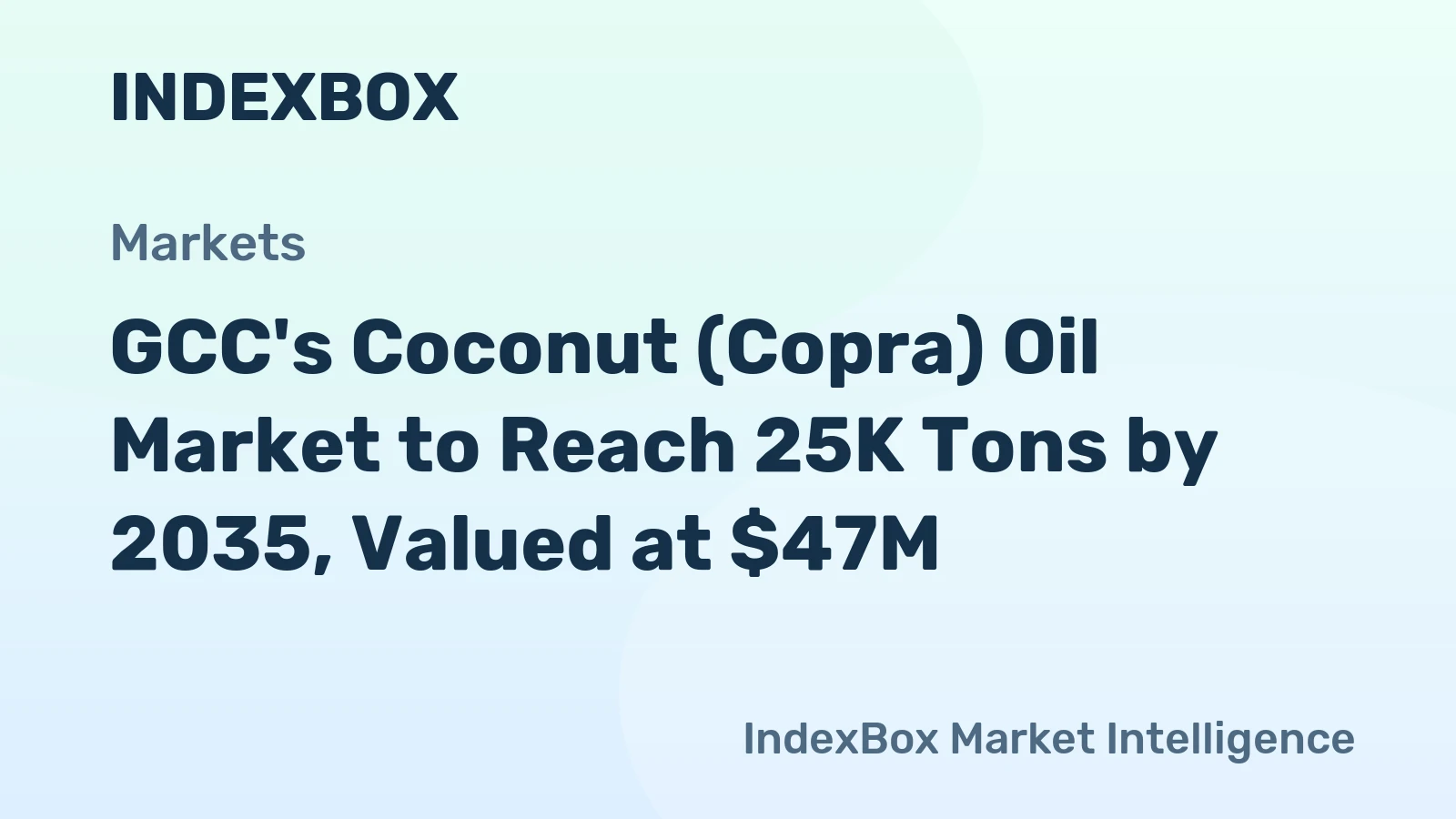 GCC's Coconut (Copra) Oil Market to Reach 25K Tons by 2035, Valued at $47M