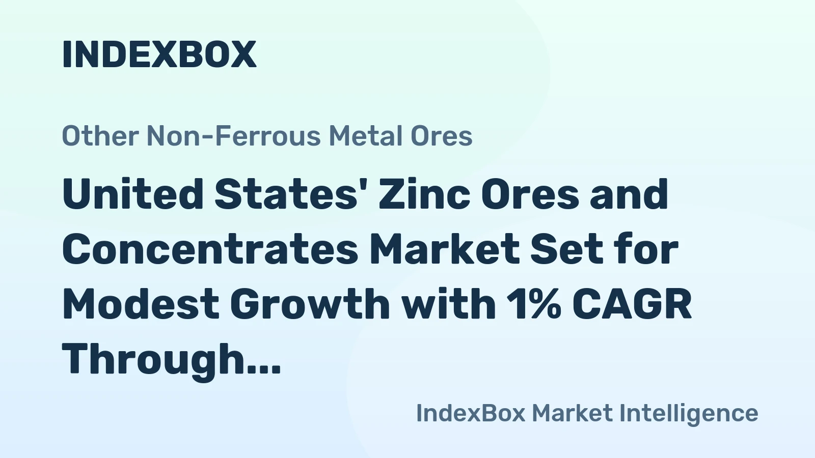 United States' Zinc Ores and Concentrates Market Set for Modest Growth with 1% CAGR Through 2035
