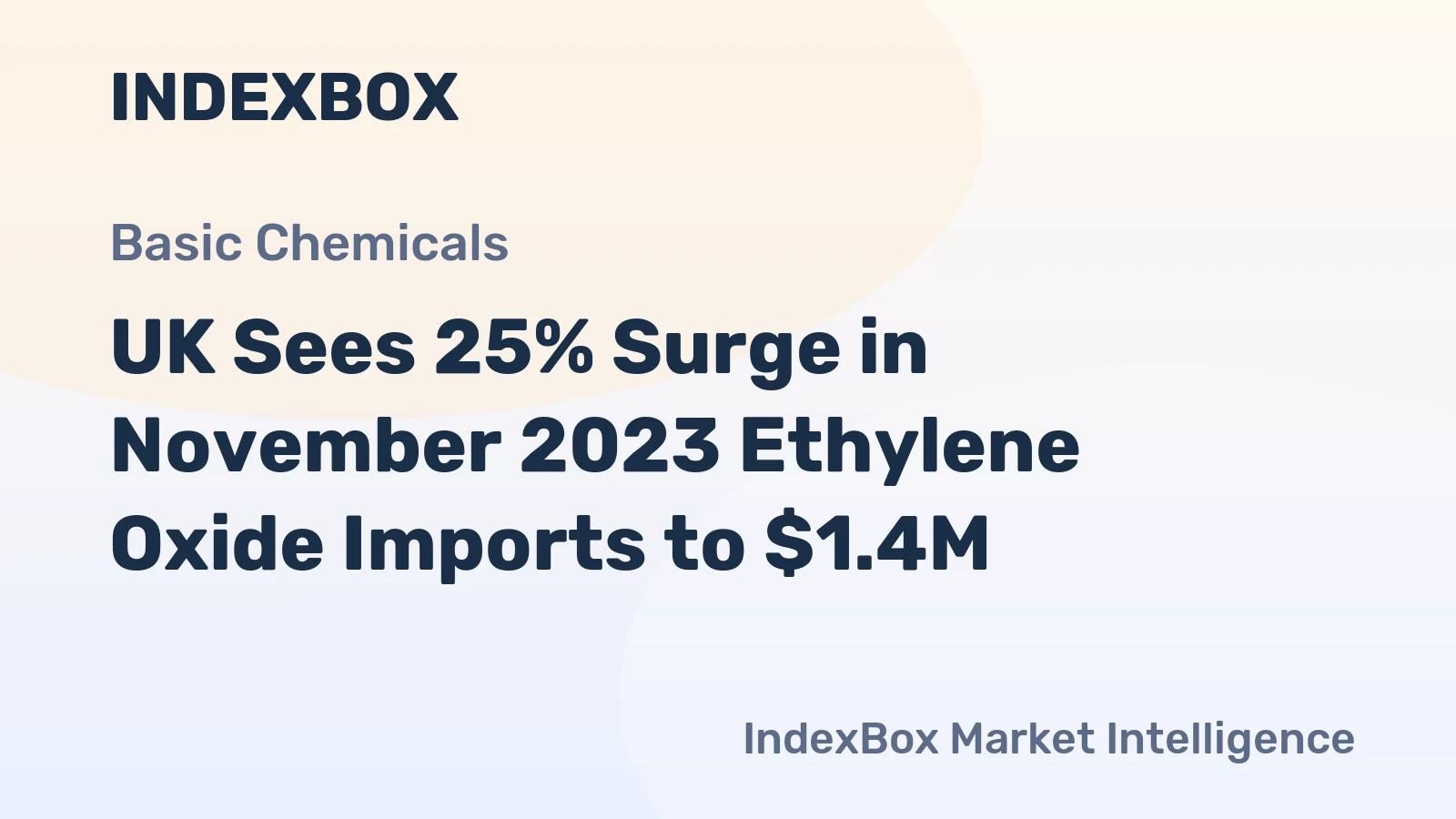 UK Sees 25% Surge in November 2023 Ethylene Oxide Imports to $1.4M