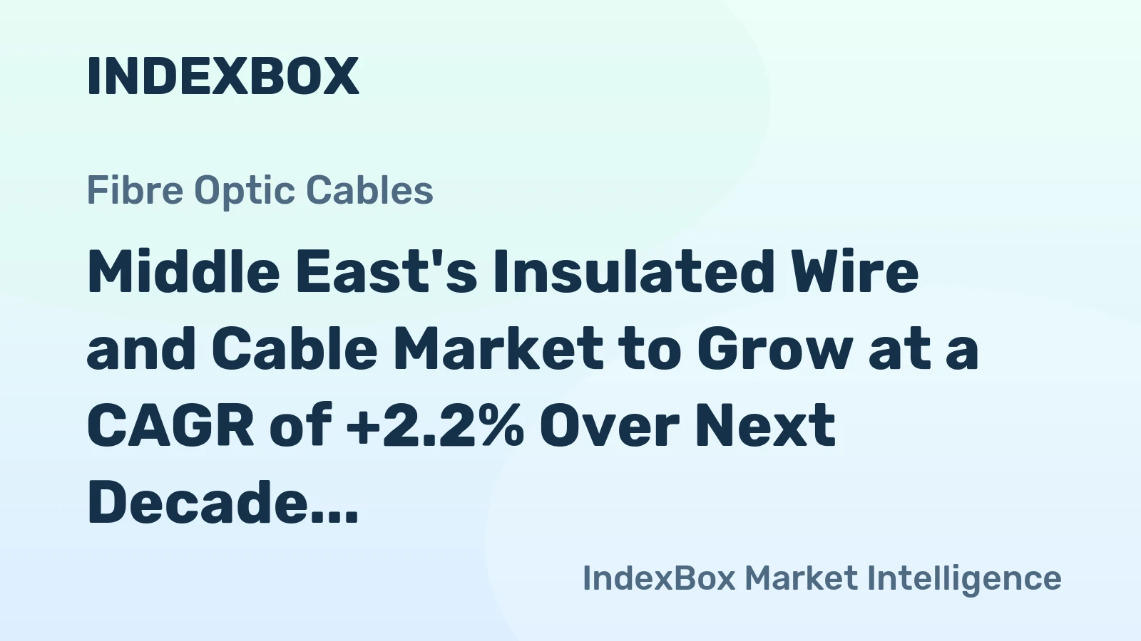 Middle East's Insulated Wire and Cable Market to Grow at a CAGR of +2.2% Over Next Decade