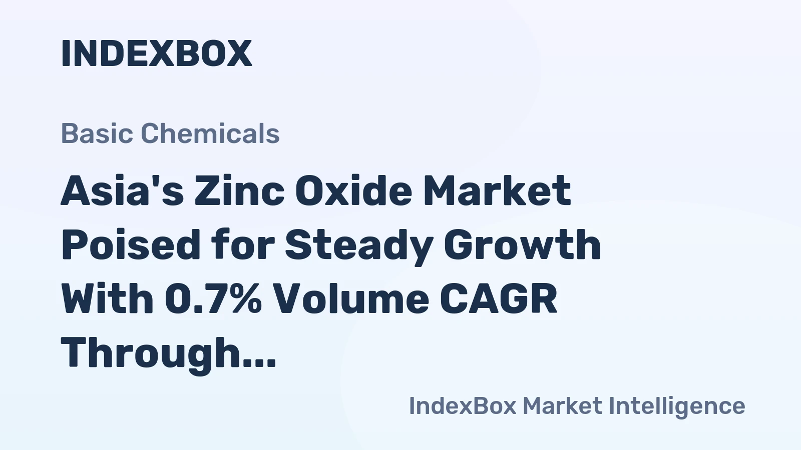Asia's Zinc Oxide Market Poised for Steady Growth With 0.7% Volume CAGR Through 2035