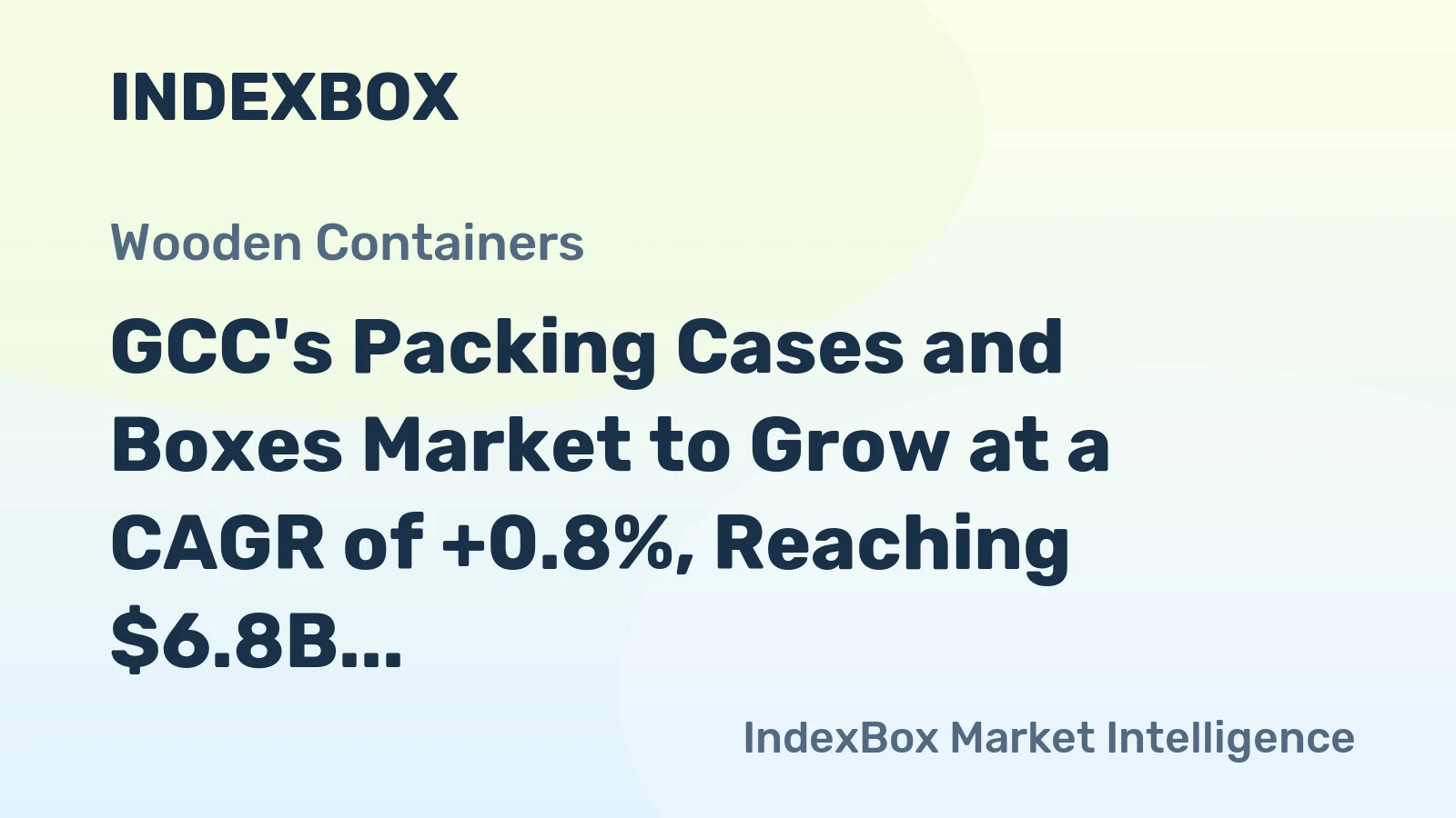 GCC's Packing Cases and Boxes Market to Grow at a CAGR of +0.8%, Reaching $6.8B by 2035
