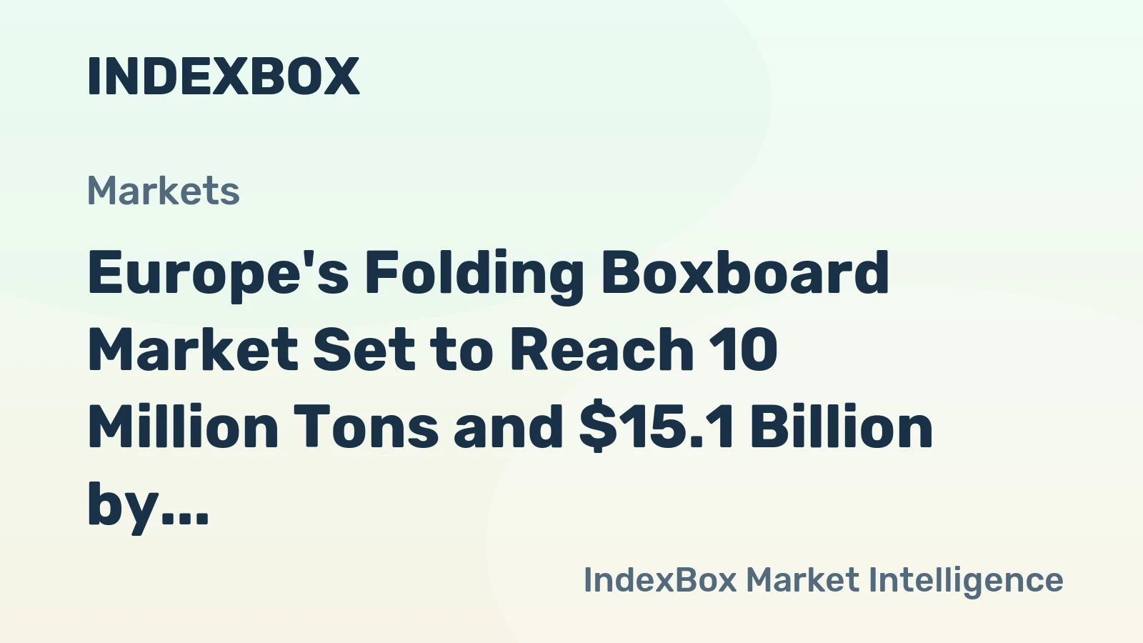 Europe's Folding Boxboard Market Set to Reach 10 Million Tons and $15.1 Billion by 2035