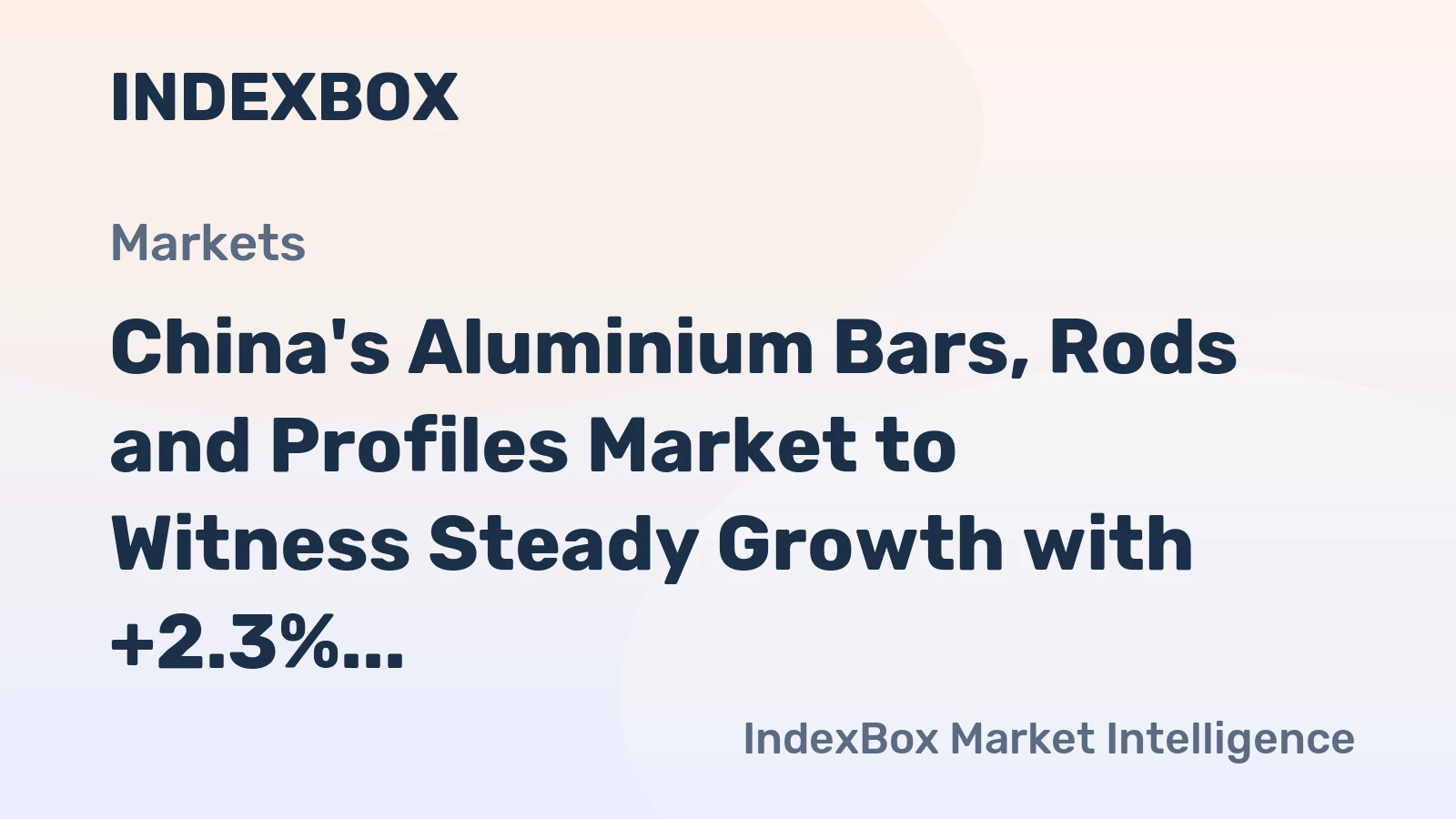 China's Aluminium Bars, Rods and Profiles Market to Witness Steady Growth with +2.3% CAGR by 2035