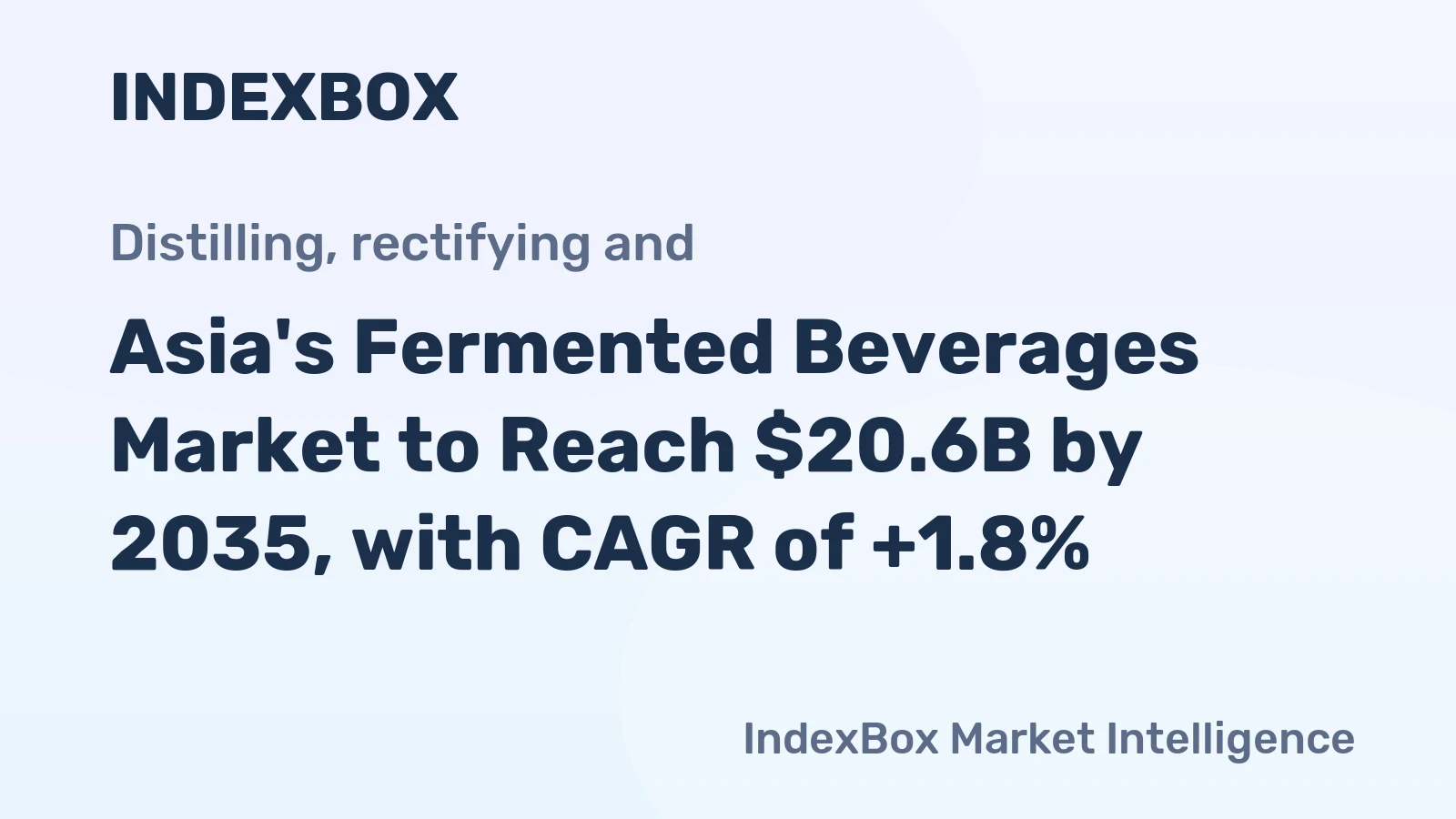 Asia's Fermented Beverages Market to Reach $20.6B by 2035, with CAGR of +1.8%