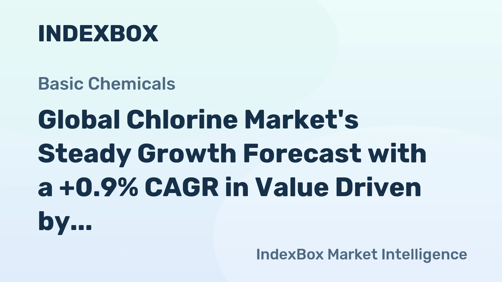 Global Chlorine Market's Steady Growth Forecast with a +0.9% CAGR in Value Driven by Rising Worldwide Demand