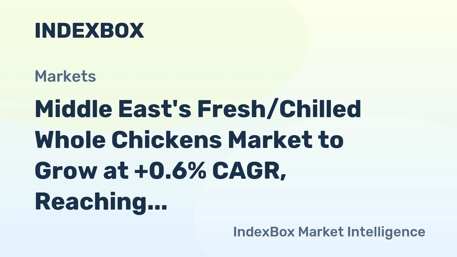 Middle East's Fresh/Chilled Whole Chickens Market to Grow at +0.6% CAGR, Reaching 2.9M Tons by 2035