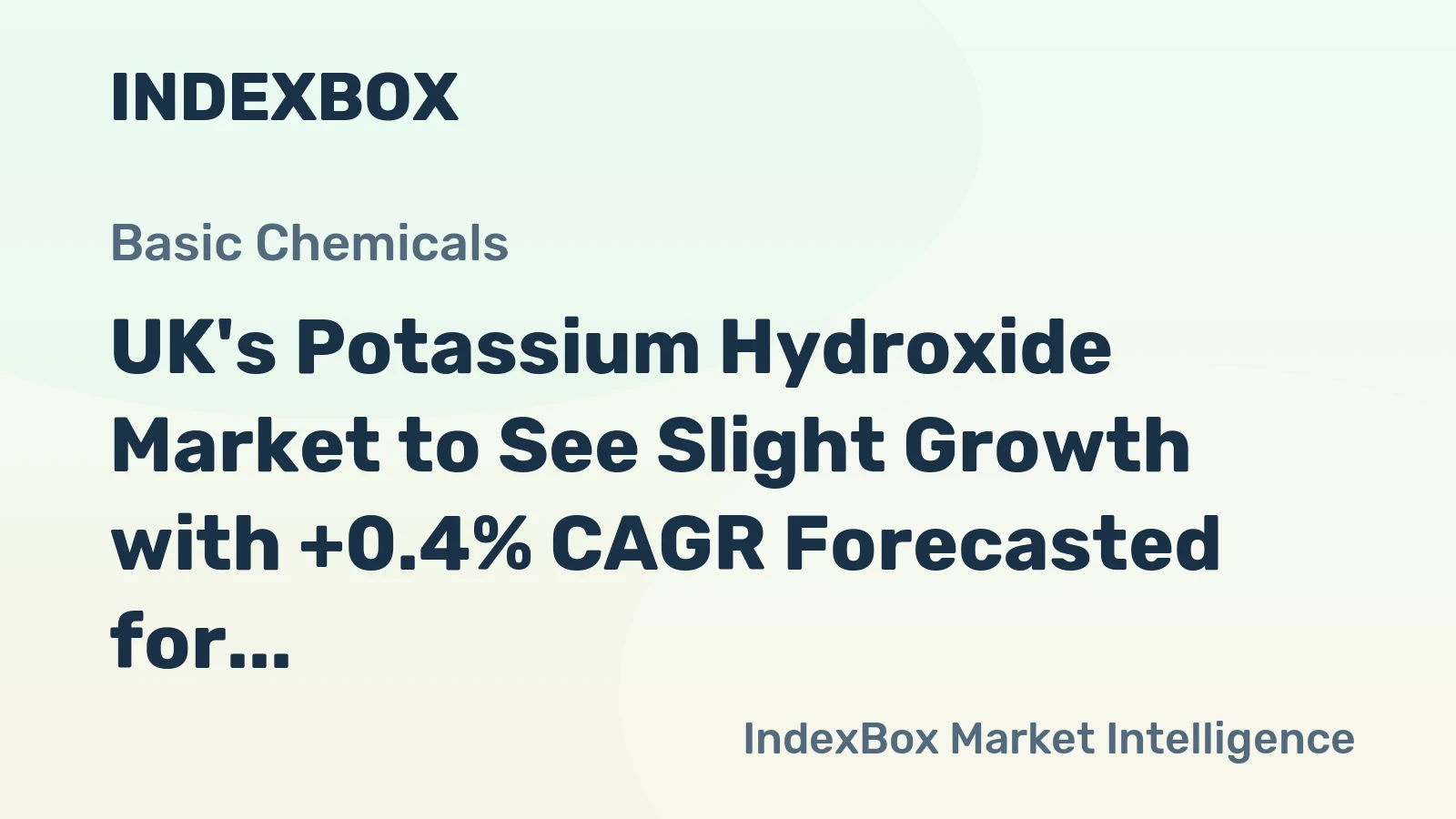 UK's Potassium Hydroxide Market to See Slight Growth with +0.4% CAGR Forecasted for 2024-2035