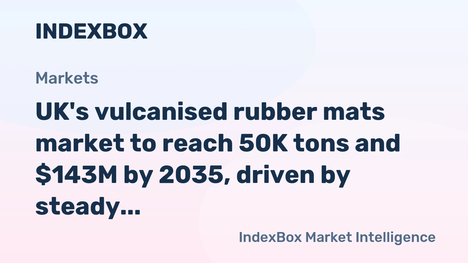 UK's vulcanised rubber mats market to reach 50K tons and $143M by 2035, driven by steady demand growth.