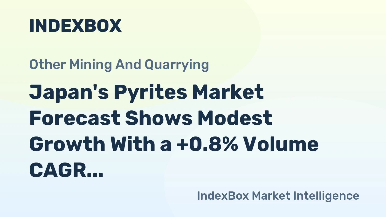 Japan's Pyrites Market Forecast Shows Modest Growth With a +0.8% Volume CAGR Through 2035