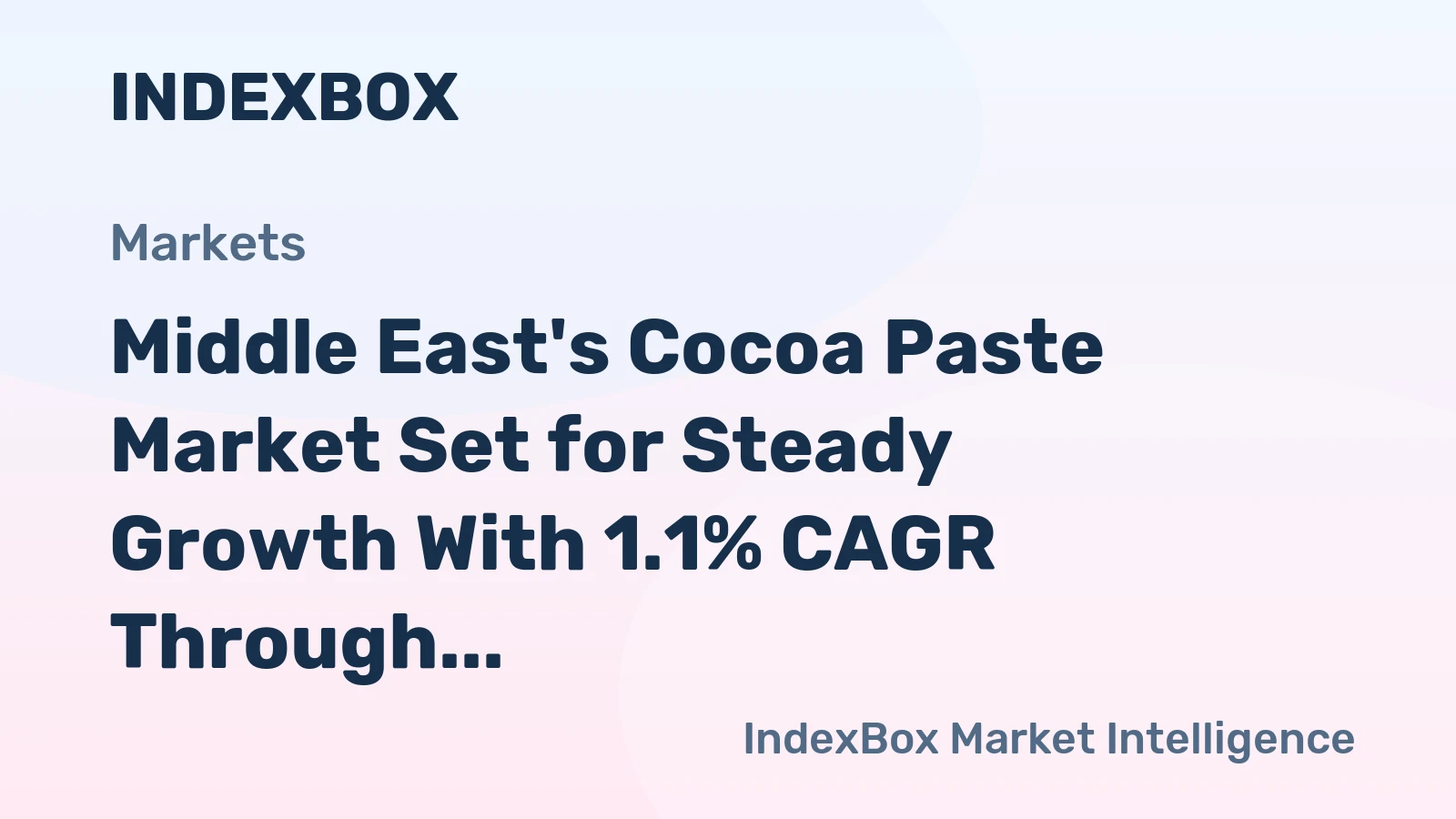 Middle East's Cocoa Paste Market Set for Steady Growth With 1.1% CAGR Through 2035