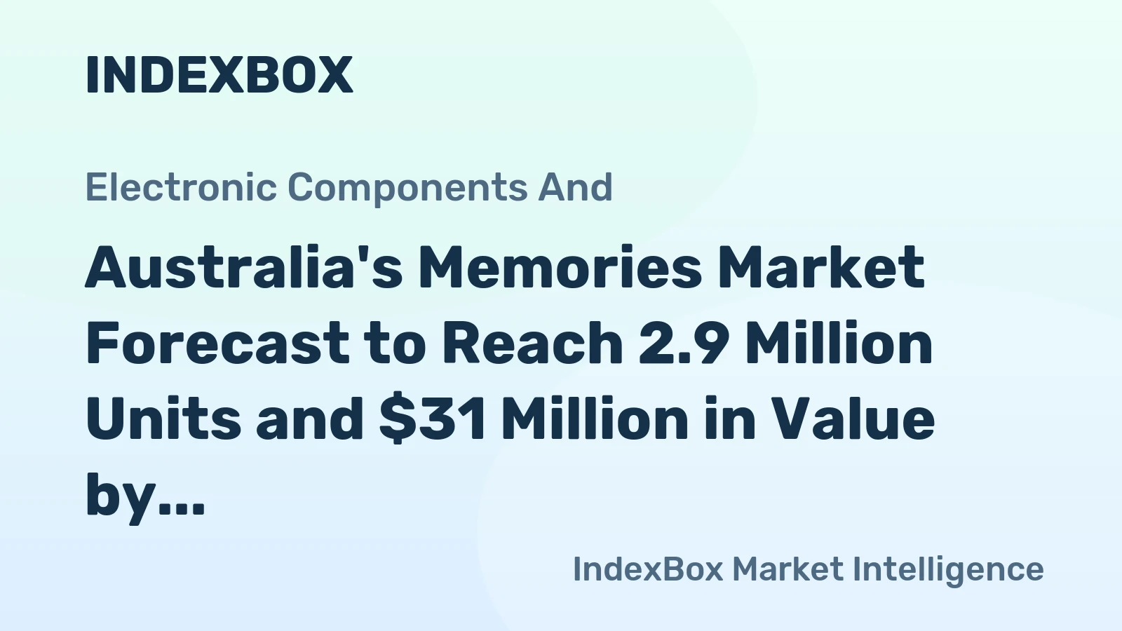 Australia's Memories Market Forecast to Reach 2.9 Million Units and $31 Million in Value by 2035