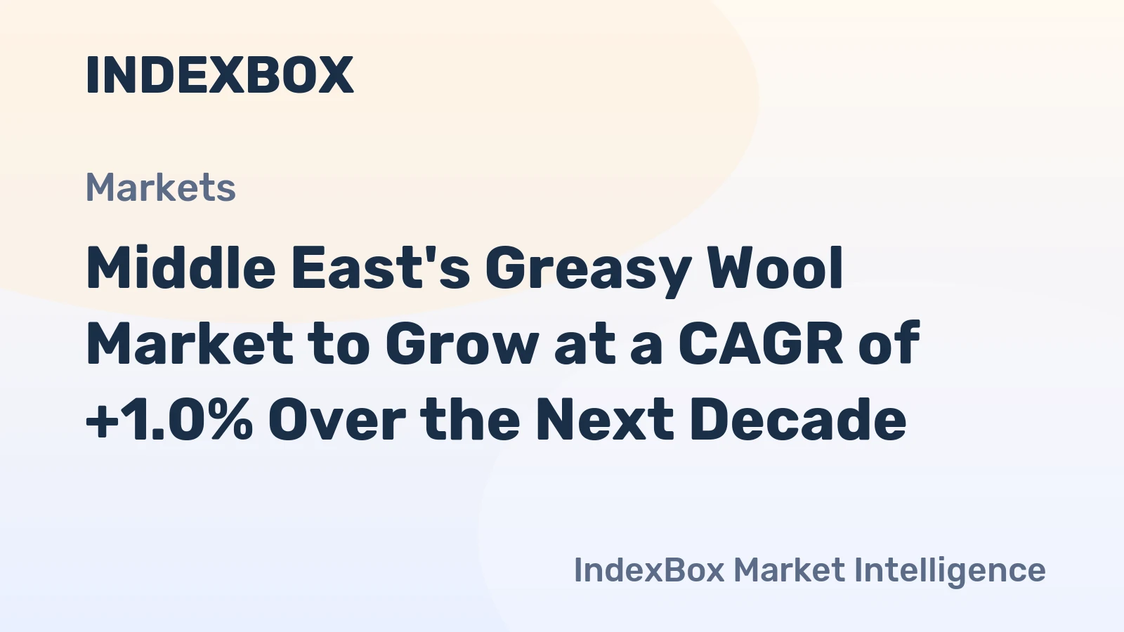 Middle East's Greasy Wool Market to Grow at a CAGR of +1.0% Over the Next Decade