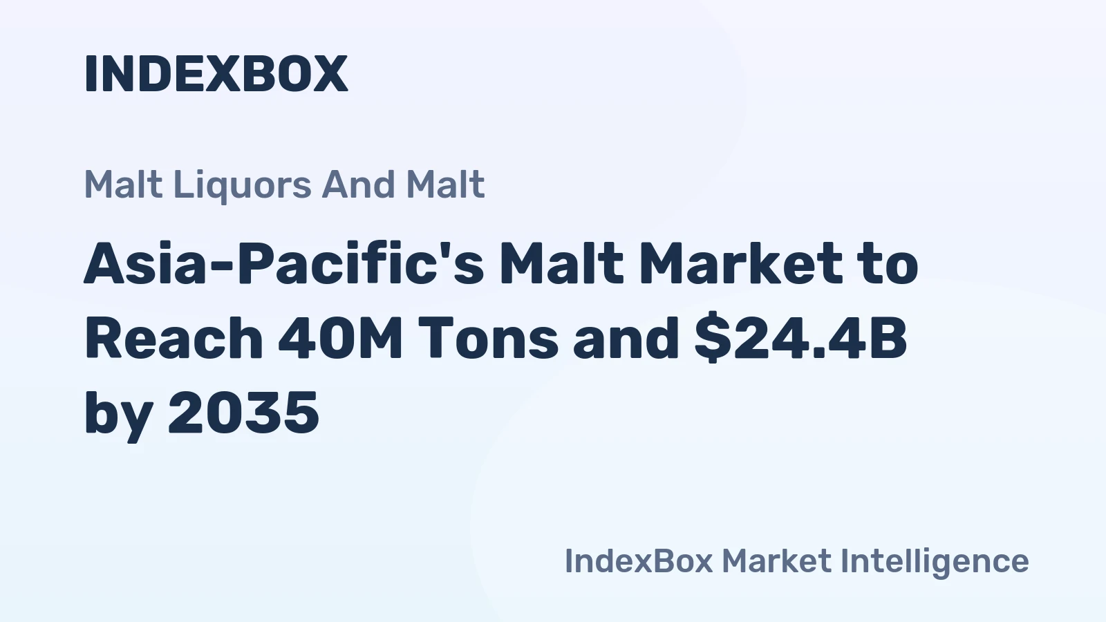 Asia-Pacific's Malt Market to Reach 40M Tons and $24.4B by 2035