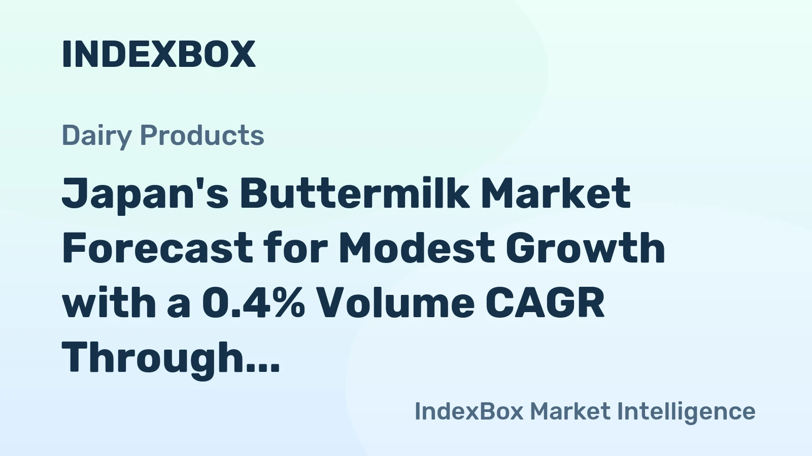 Japan's Buttermilk Market Forecast for Modest Growth with a 0.4% Volume CAGR Through 2035