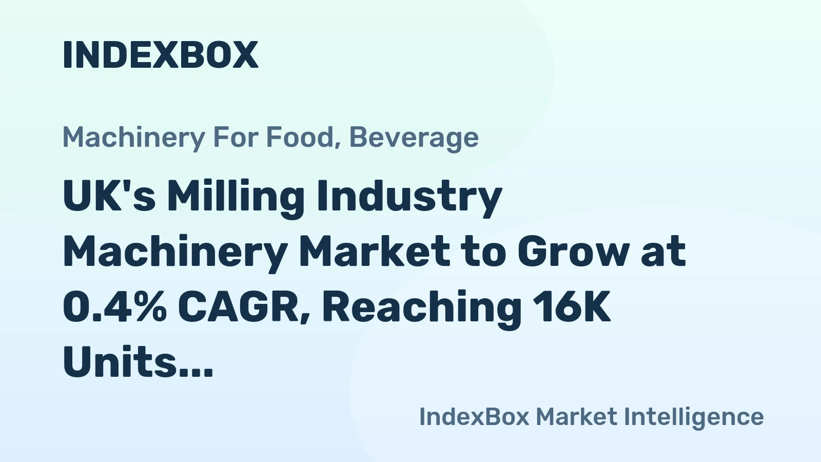 UK's Milling Industry Machinery Market to Grow at 0.4% CAGR, Reaching 16K Units by 2035