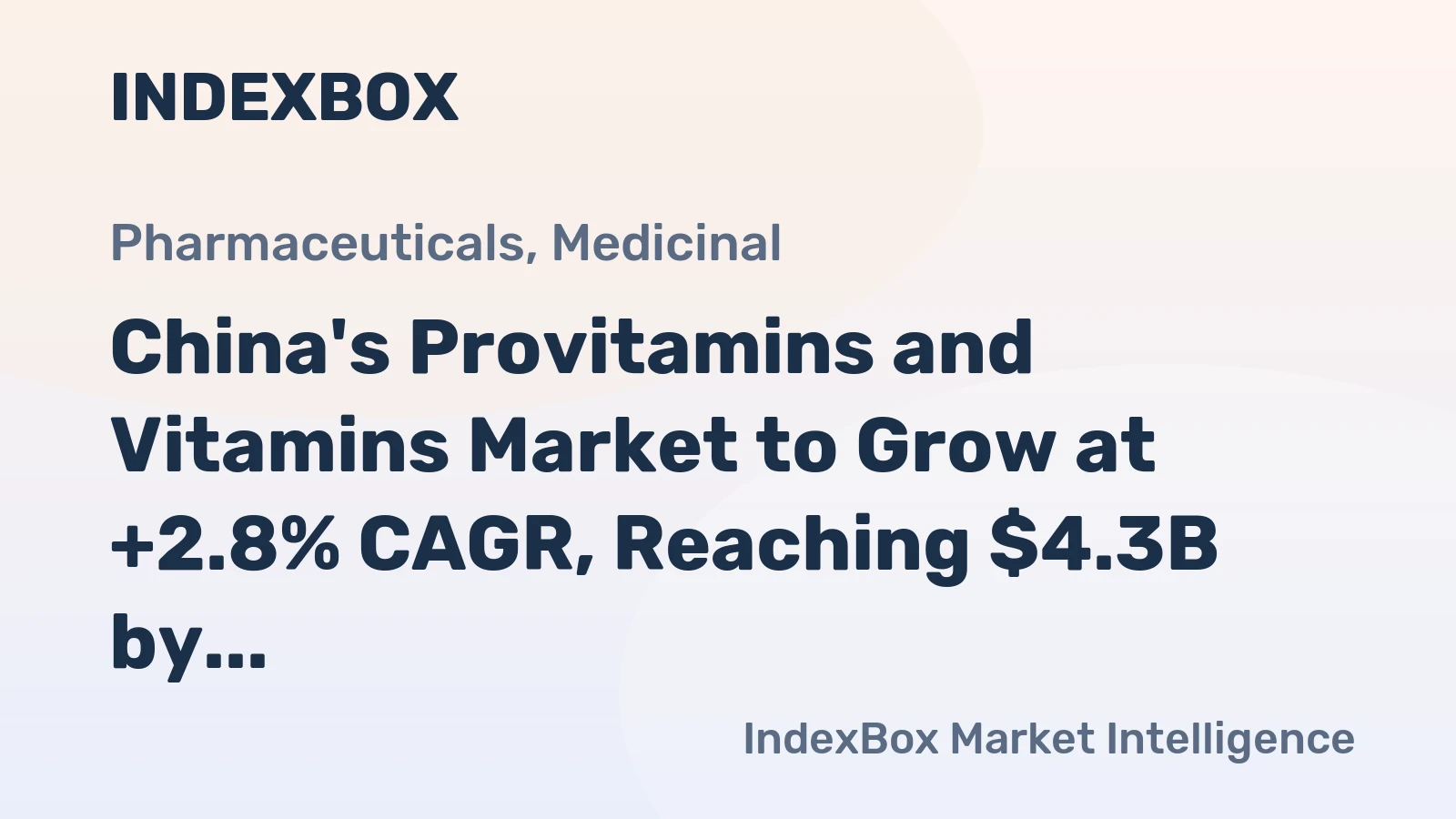 China's Provitamins and Vitamins Market to Grow at +2.8% CAGR, Reaching $4.3B by 2035