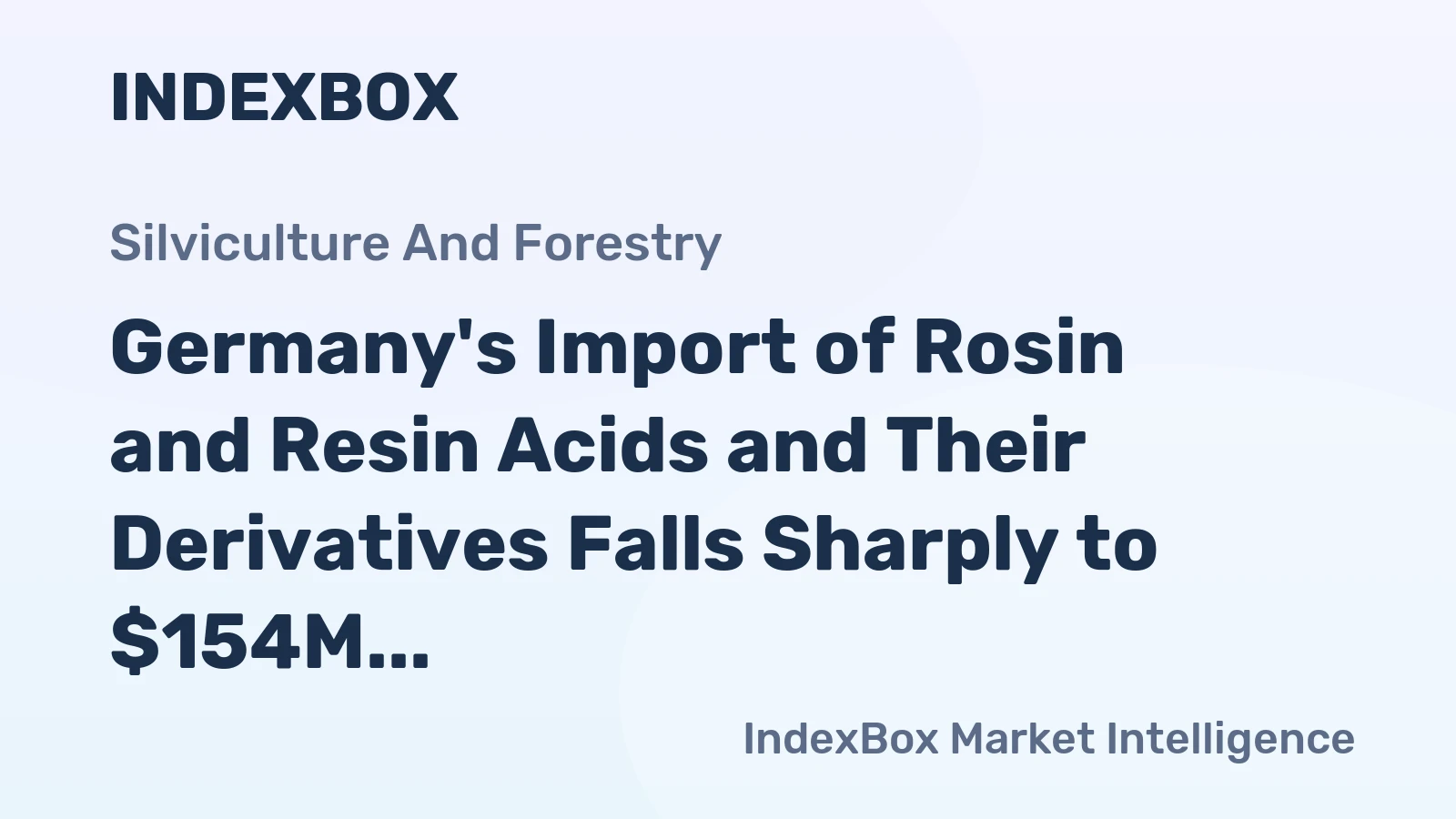 Germany's Import of Rosin and Resin Acids and Their Derivatives Falls Sharply to $154M in 2023