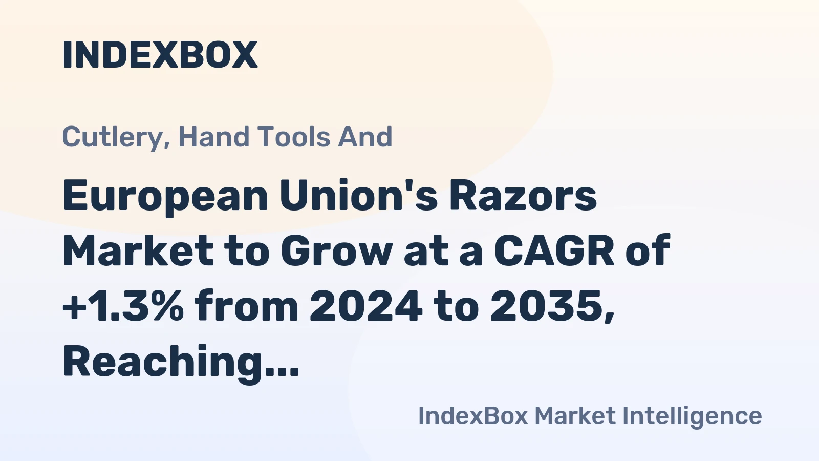 European Union's Razors Market to Grow at a CAGR of +1.3% from 2024 to 2035, Reaching $2B by End of Period