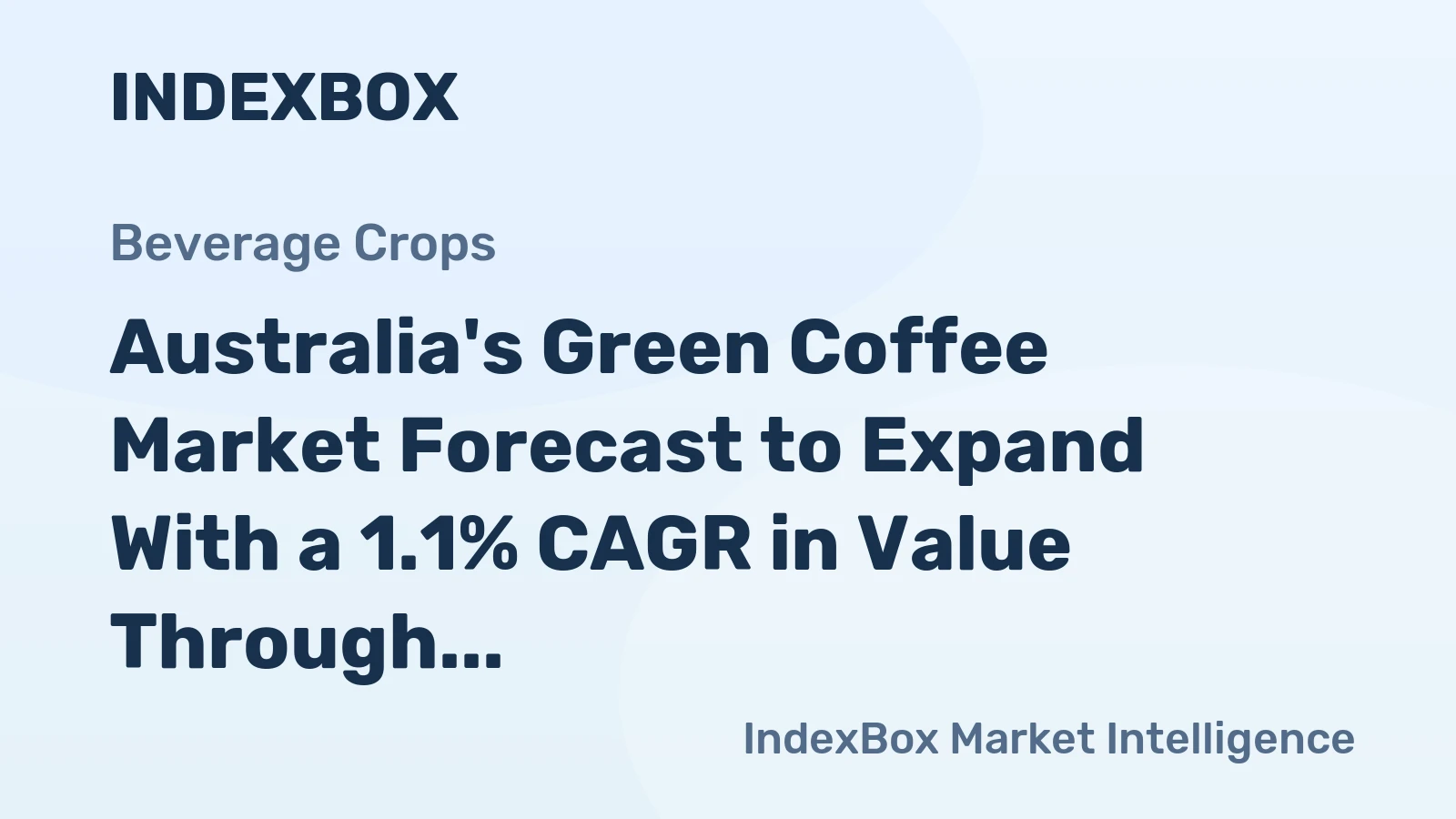 Australia's Green Coffee Market Forecast to Expand With a 1.1% CAGR in Value Through 2035