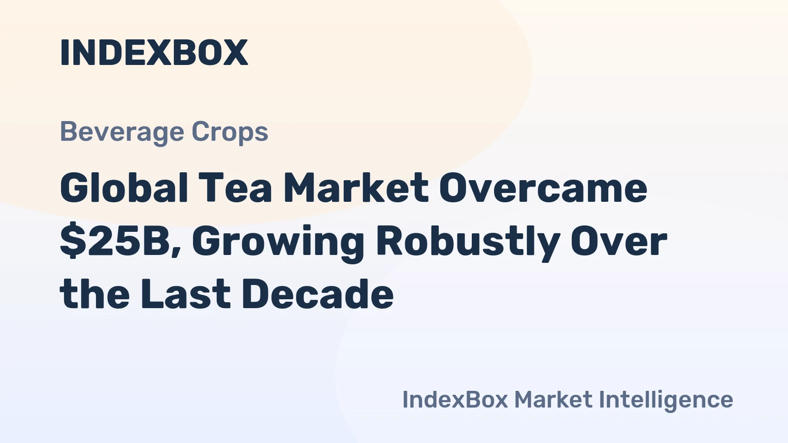 Global Tea Market Overcame $25B, Growing Robustly Over the Last Decade