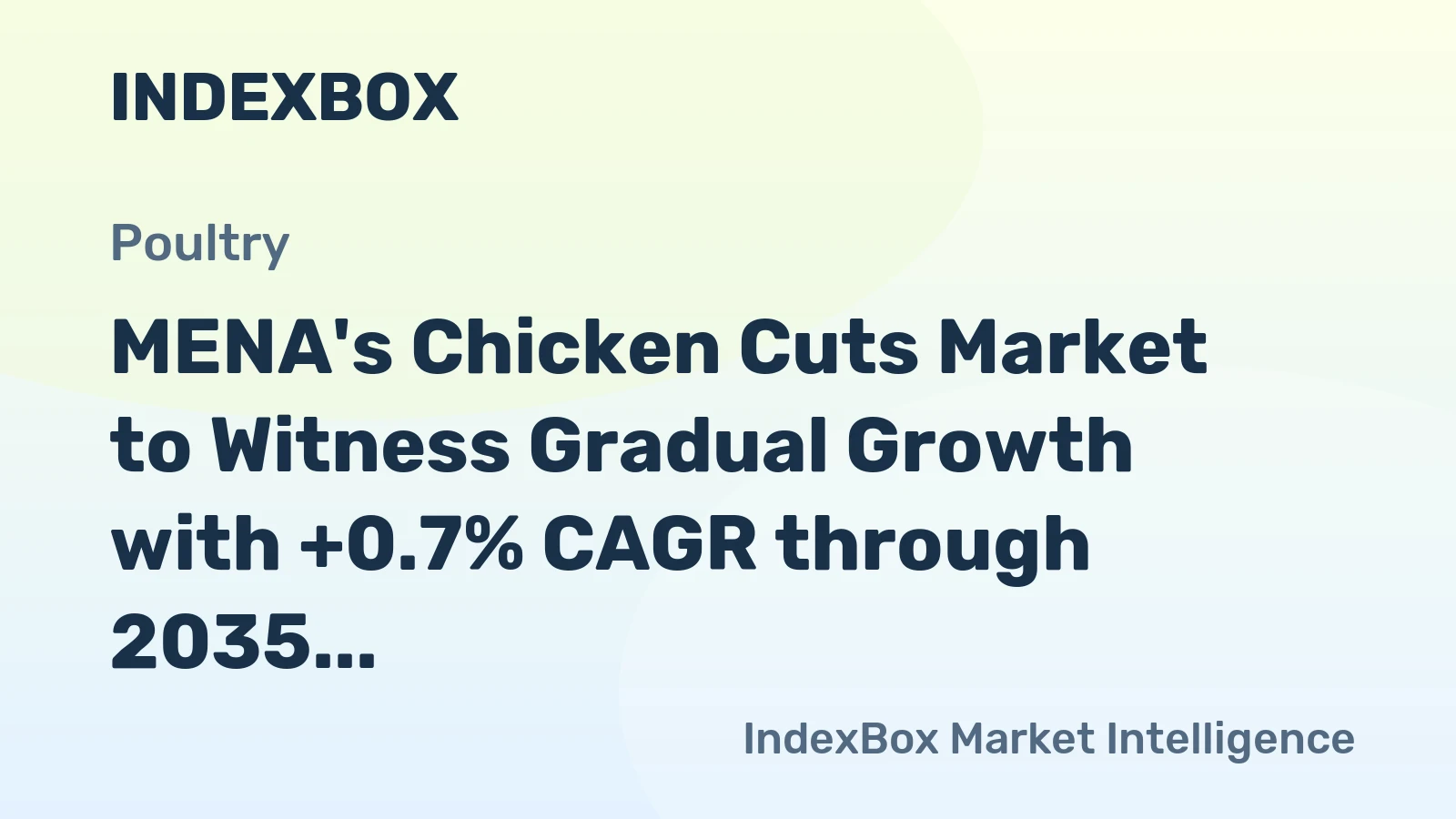 MENA's Chicken Cuts Market to Witness Gradual Growth with +0.7% CAGR through 2035, Reaching $4.4B Value