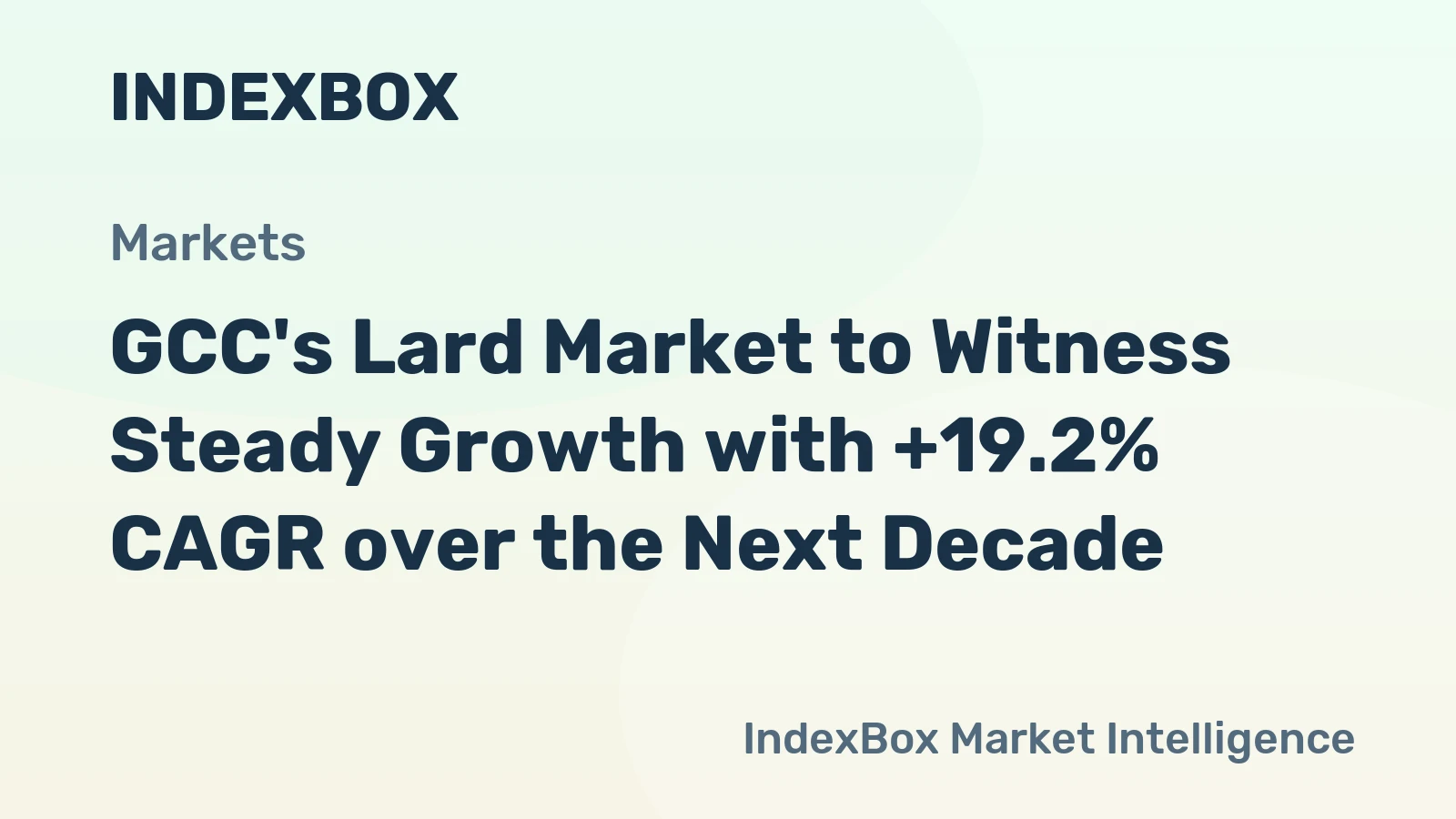 GCC's Lard Market to Witness Steady Growth with +19.2% CAGR over the Next Decade