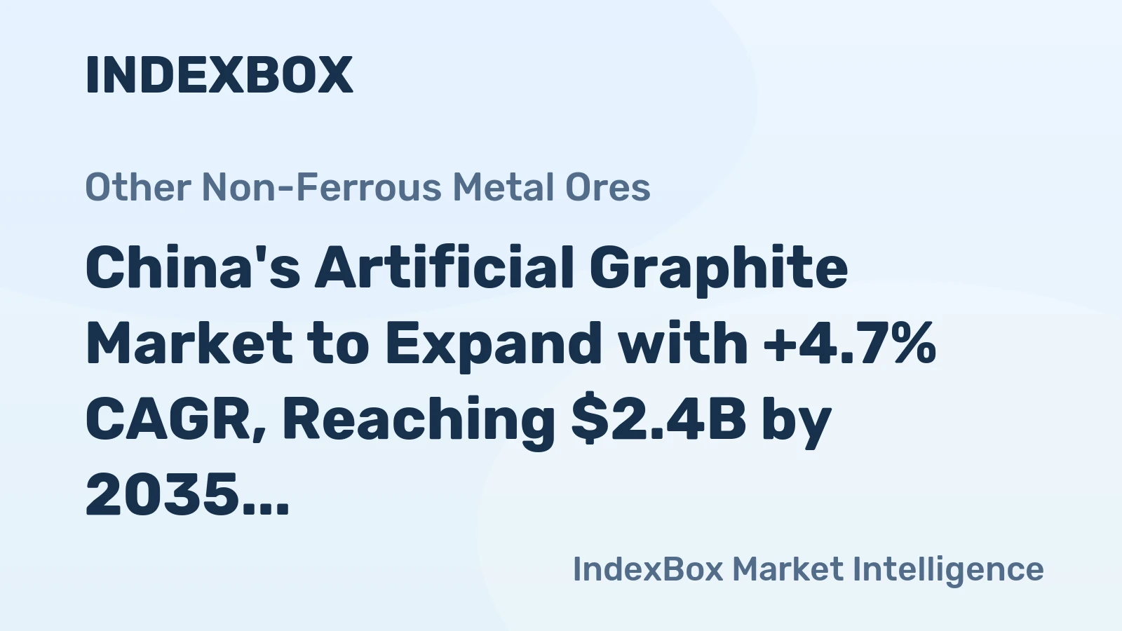 China's Artificial Graphite Market to Expand with +4.7% CAGR, Reaching $2.4B by 2035
