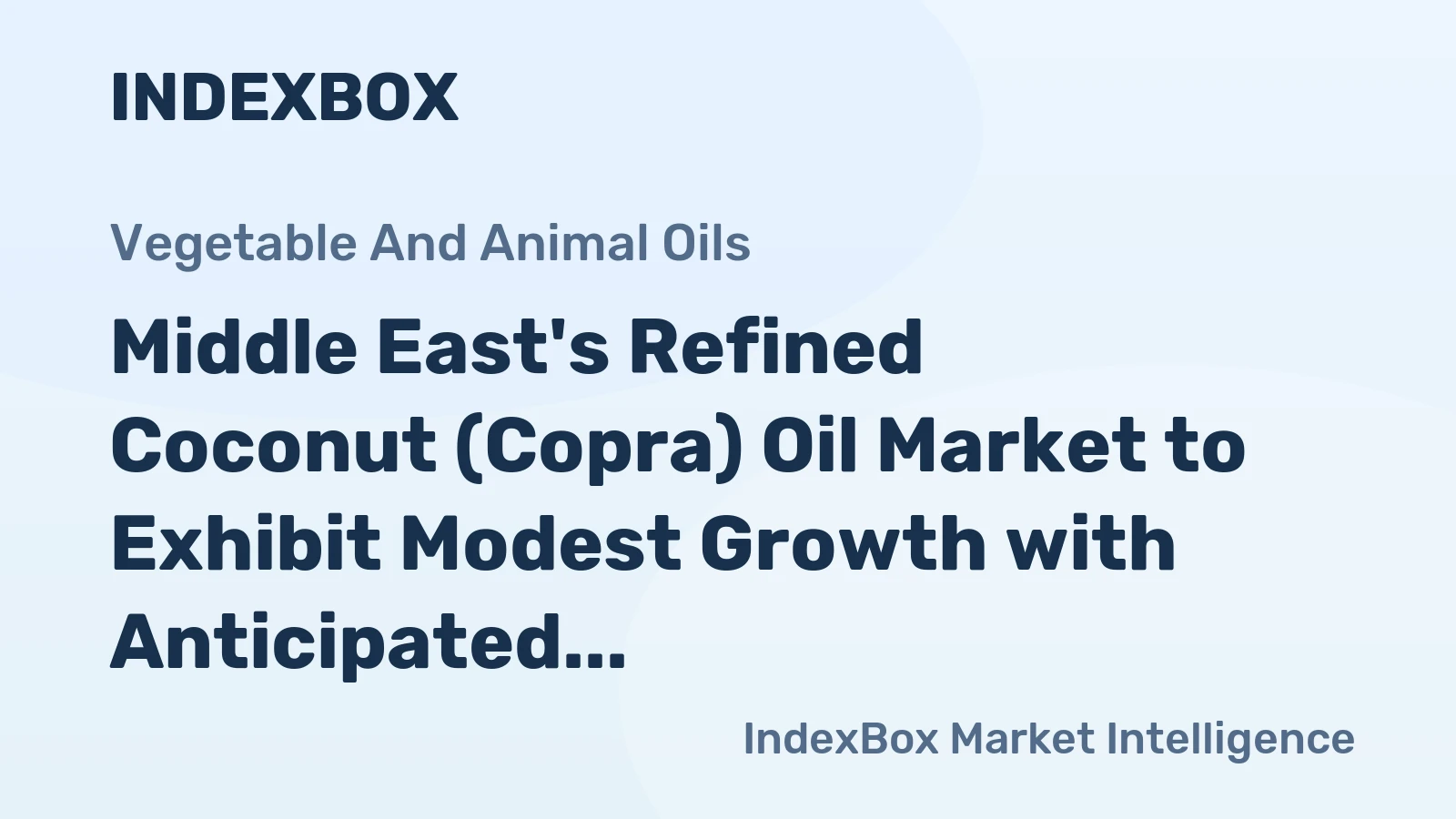 Middle East's Refined Coconut (Copra) Oil Market to Exhibit Modest Growth with Anticipated CAGR of +0.8% from 2024 to 2035
