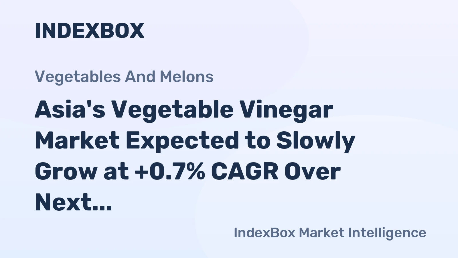 Asia's Vegetable Vinegar Market Expected to Slowly Grow at +0.7% CAGR Over Next Decade