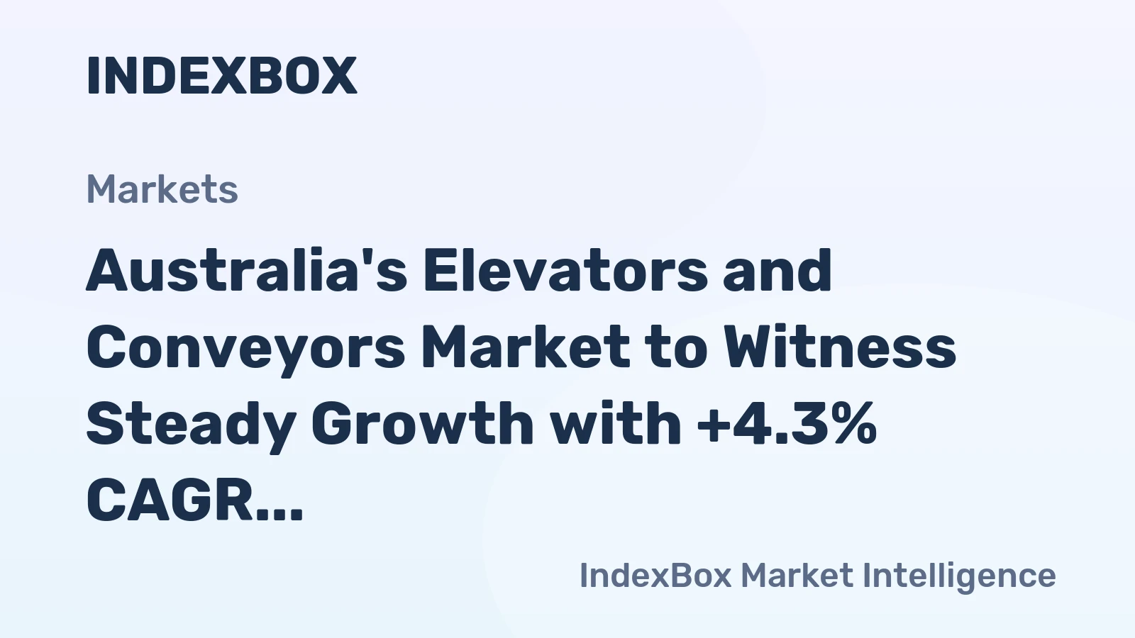 Australia's Elevators and Conveyors Market to Witness Steady Growth with +4.3% CAGR from 2024-2035