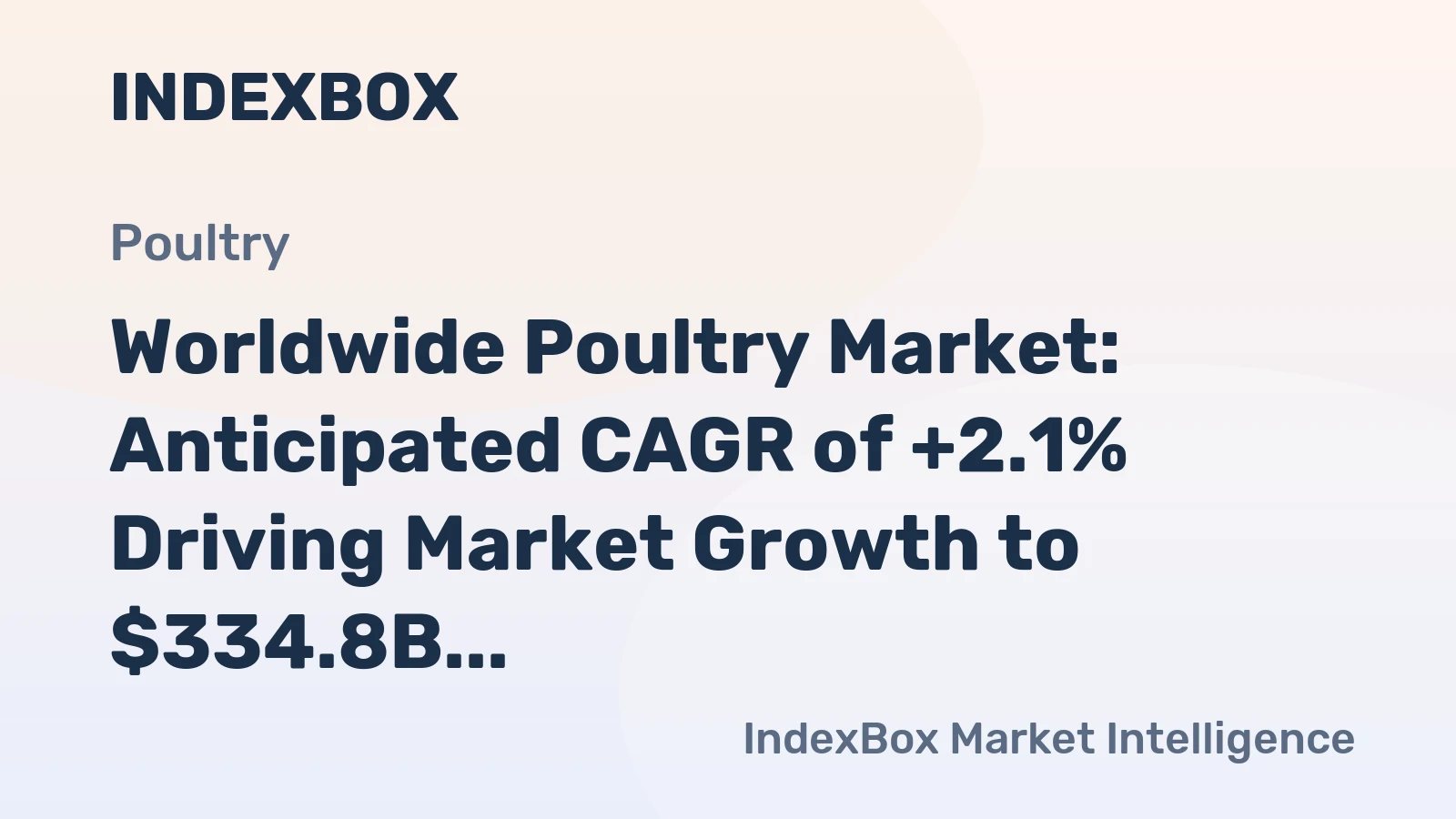 Worldwide Poultry Market: Anticipated CAGR of +2.1% Driving Market Growth to $334.8B by 2035
