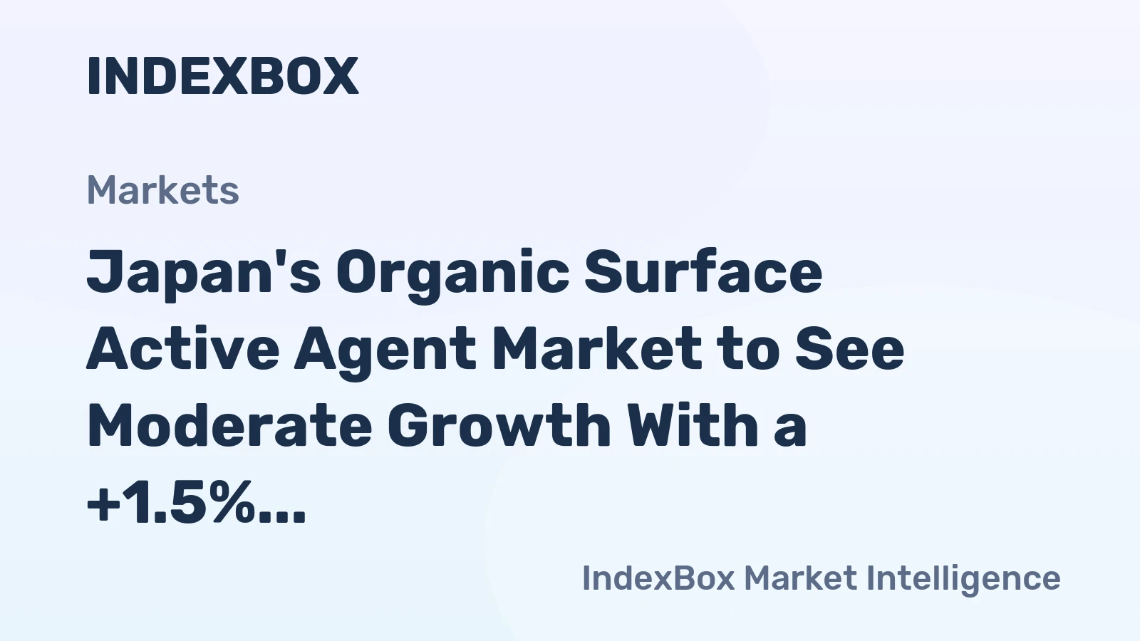 Japan's Organic Surface Active Agent Market to See Moderate Growth With a +1.5% CAGR Through 2035
