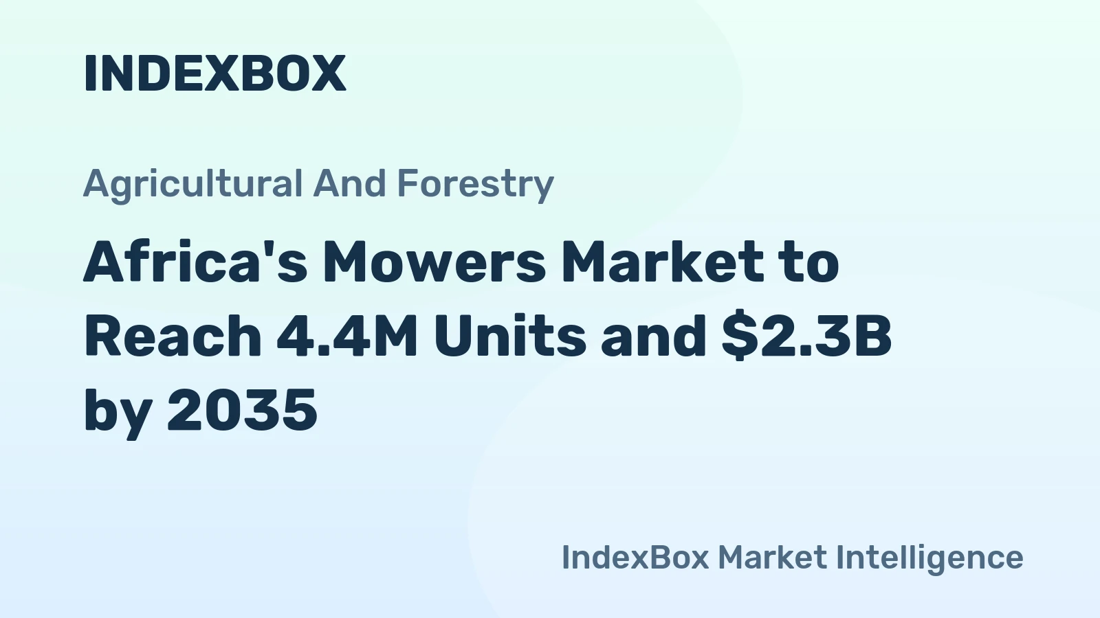 Africa's Mowers Market to Reach 4.4M Units and $2.3B by 2035
