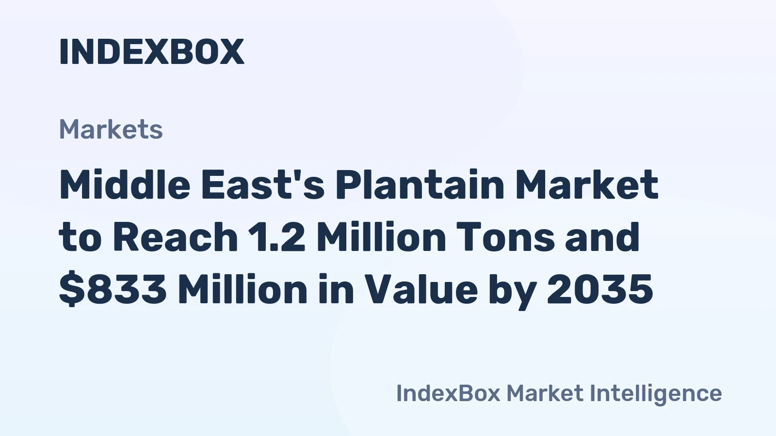 Middle East's Plantain Market to Reach 1.2 Million Tons and $833 Million in Value by 2035