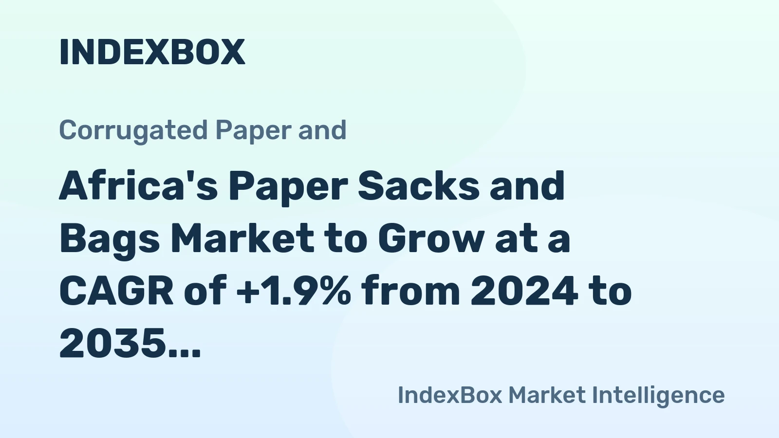 Africa's Paper Sacks and Bags Market to Grow at a CAGR of +1.9% from 2024 to 2035, Reaching 54M Tons