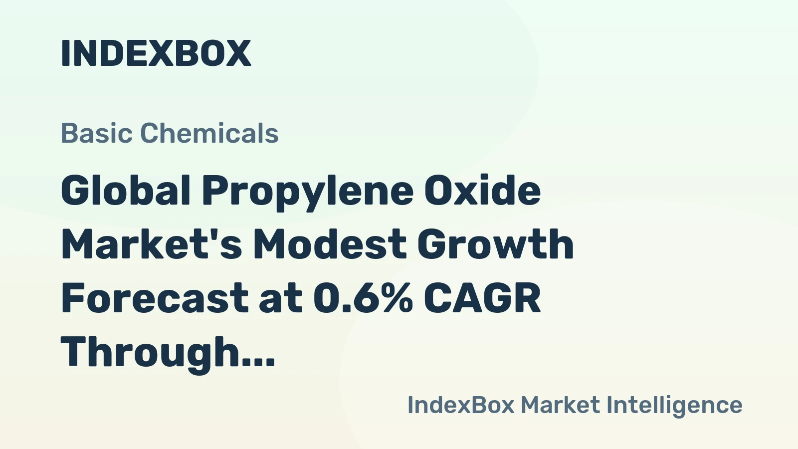 Global Propylene Oxide Market's Modest Growth Forecast at 0.6% CAGR Through 2035