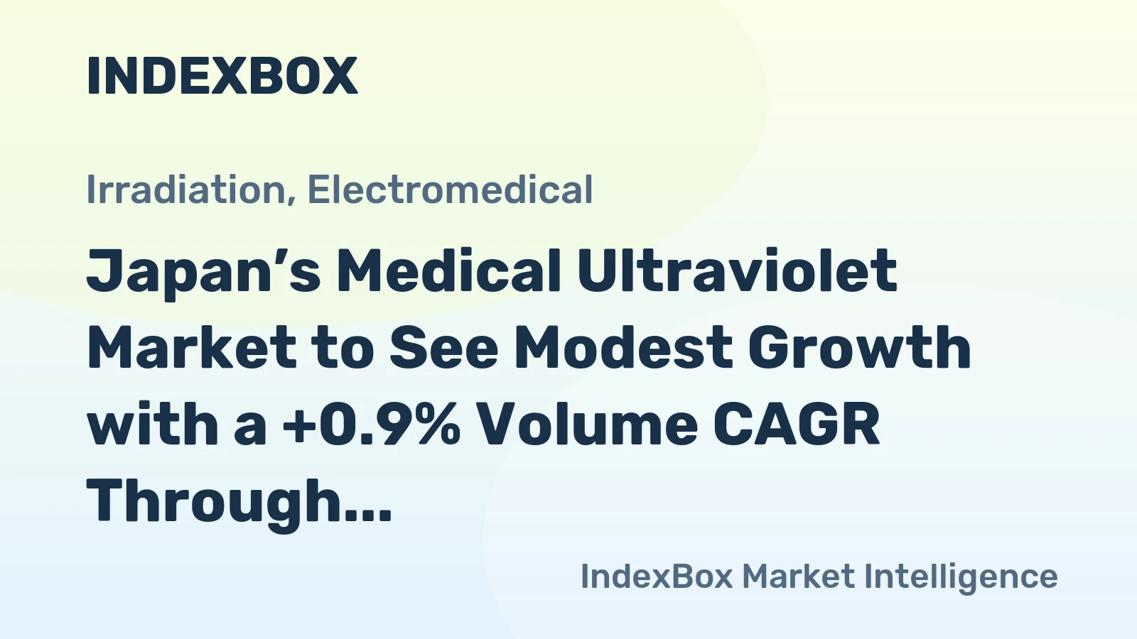 Japan’s Medical Ultraviolet Market to See Modest Growth with a +0.9% Volume CAGR Through 2035